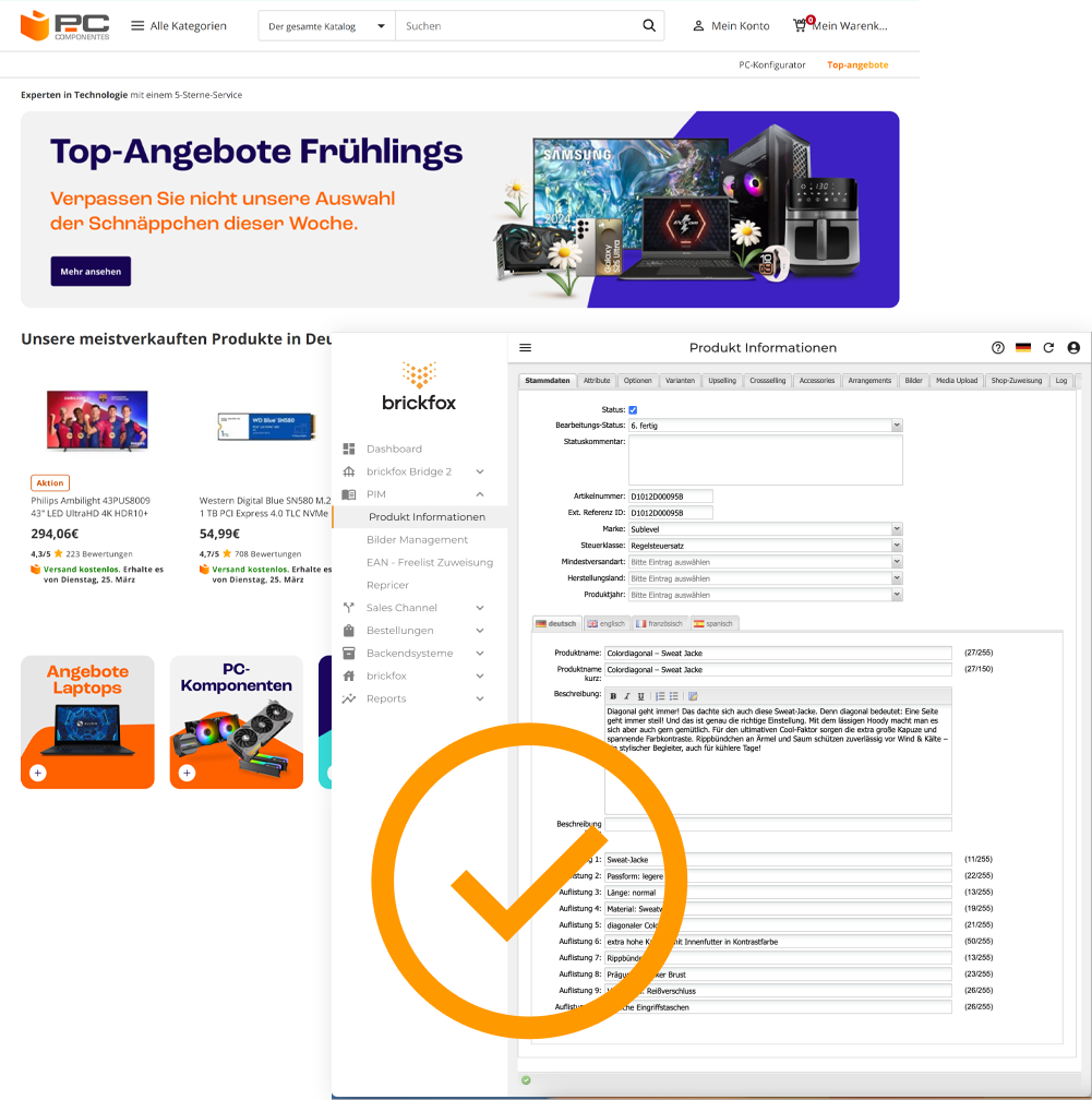 Sell successfully on PC Componentes | Automated PC Componentes interface